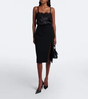 Dolce & Gabbana Lace-trimmed Silk And Cotton-blend Romper