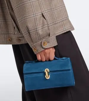Savette Symmetry Pochette Small Suede Top-handle Bag