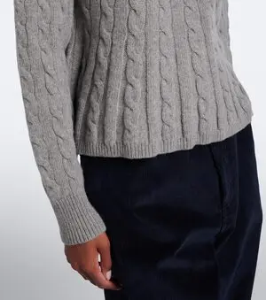 Polo Ralph Lauren Cable-knit Wool And Cashmere Polo Sweater
