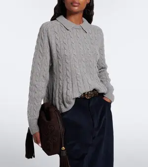 Polo Ralph Lauren Cable-knit Wool And Cashmere Polo Sweater