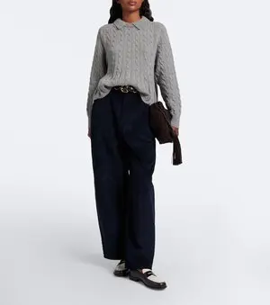 Polo Ralph Lauren Cable-knit Wool And Cashmere Polo Sweater