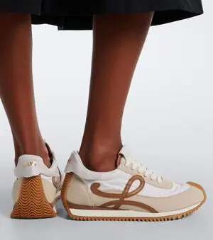 Loewe Flow Runner 2.0 Suede-trimmed Sneakers