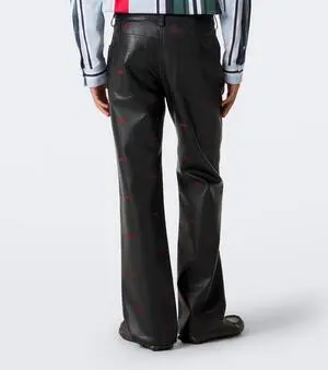 Loewe Logo Leather Flared Trousers