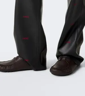 Loewe Logo Leather Flared Trousers