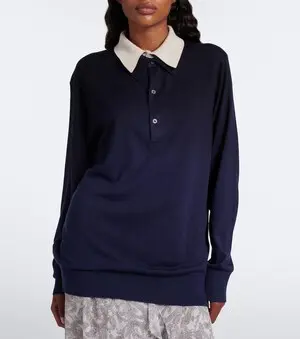 Acne Studios Silk, Wool, And Cashmere Polo Sweater