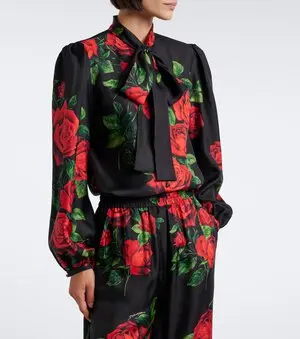Dolce & Gabbana Floral Silk Satin Blouse