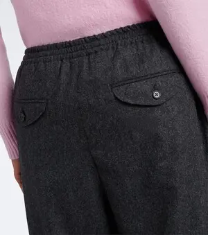 JIL SANDER Wool Flannel Wide-leg Trousers
