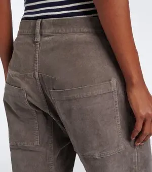 NILI LOTAN Cotton-blend Barrel-leg Trousers - Grey