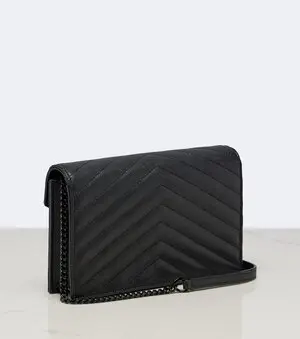 Saint Laurent Cassandre Envelope Leather Wallet On Chain