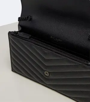 Saint Laurent Cassandre Envelope Leather Wallet On Chain