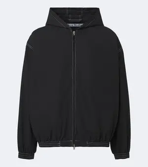 Acne Studios Logo Hooded Cotton Poplin Jacket