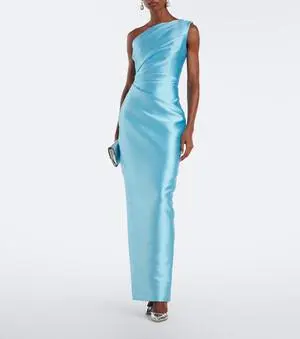 Solace London Kira One-shoulder Satin Gown
