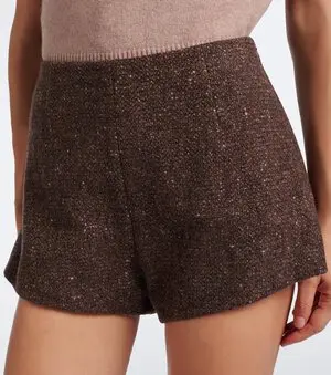 Ralph Lauren Wool And Cashmere-blend Boucle Shorts