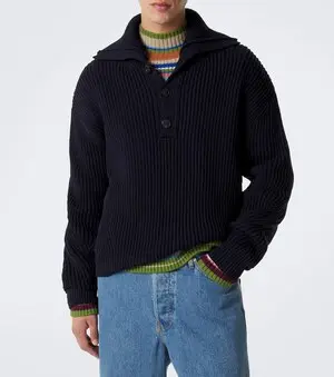 Dries Van Noten Ribbed-knit Wool Sweater