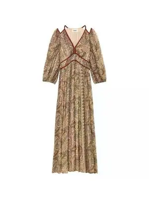 Ba&sh Chana Paisley-print Cold-shoulder Maxi Dress