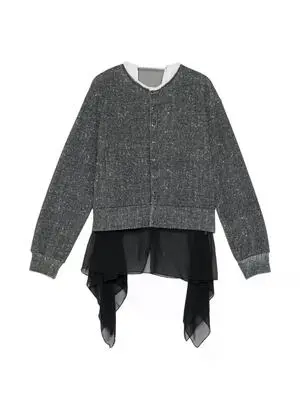 Undercover Herringbone-pattern Layered Cardigan