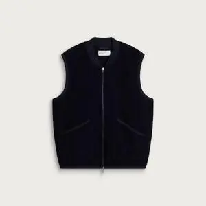 Universal Works Wool Fleece Zip Waistcoat - Navy