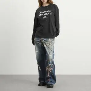 Acne Studios Edden Rhinestone Long Sleeve Top