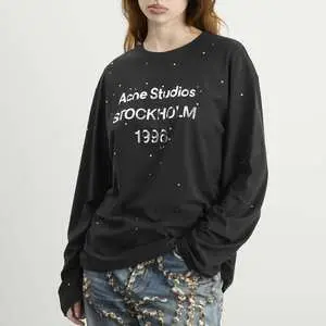 Acne Studios Edden Rhinestone Long Sleeve Top