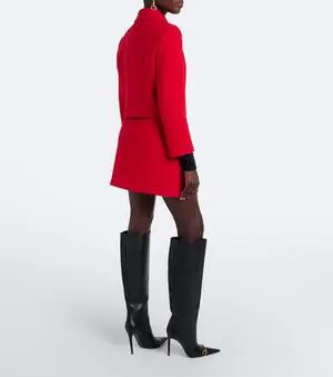 Gucci Double G Wool Crepe Miniskirt