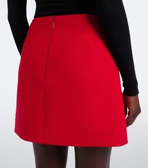Gucci Double G Wool Crepe Miniskirt