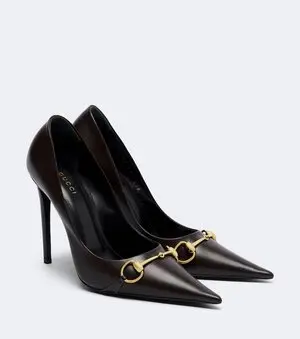 Gucci Donna Horsebit Leather Pumps - Brown