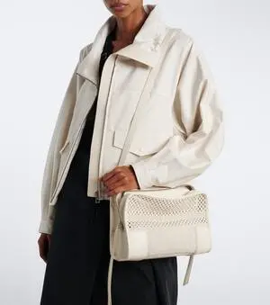 Loewe Amazona 180 Medium Woven Leather Top-handle Bag