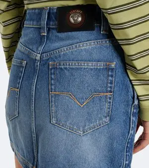 Versace Faded Denim Miniskirt