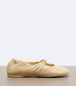 Loewe Pebble Soft Leather Mary Jane Flats