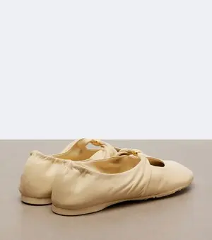 Loewe Pebble Soft Leather Mary Jane Flats