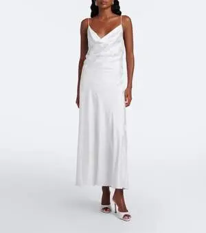 Amina Muaddi Alexa Satin Mules