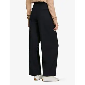 Sandro Buttoned Wide-leg Wool-blend Trousers