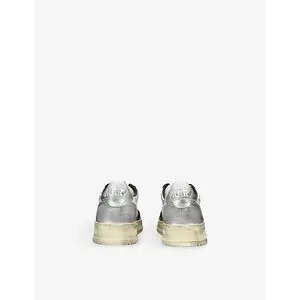 AUTRY Medalist Vintage Leather Trainers - Silver Com
