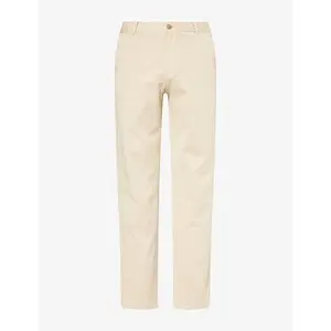 Sunspel Regular-fit Flat-front Stretch-cotton Chino Trousers - Light Stone