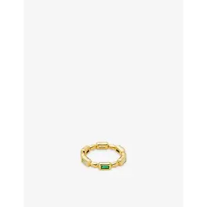 MISSOMA Molten Gemstone 18ct Plated Brass Stacking Ring