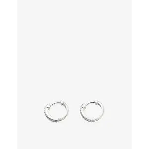 MISSOMA Classic Pave Huggies 925 Sterling Hoop Earrings - Silver