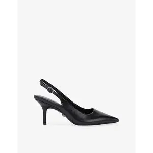 Carvela Spirit Heeled Leather Slingback Courts - Black