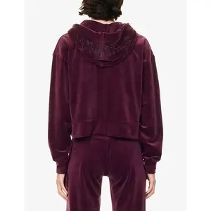 Juicy Couture Crystal-embellished Velour Hoodie - Winetasting