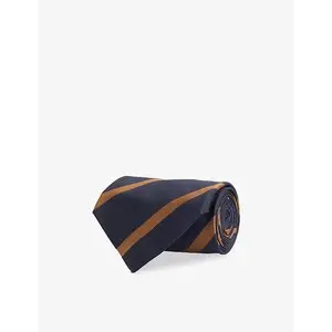 Dunhill Striped Silk Tie Hazelnut
