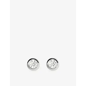 MISSOMA Classic Stone 18ct Yellow Gold Vermeil And Cubic Zirconia Stud Earrings - Silver