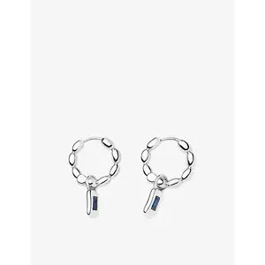 MISSOMA Molten Gemstone Charm Sterling-plated Brass Hoop Earrings - Silver