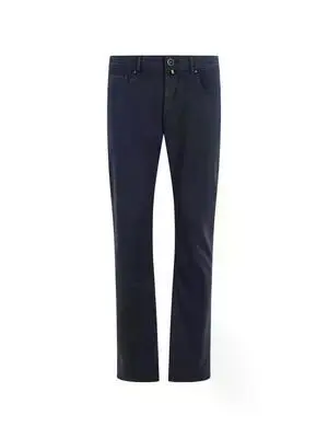 Jacob Cohen Logo-patch Five-pocket Trousers - Blue