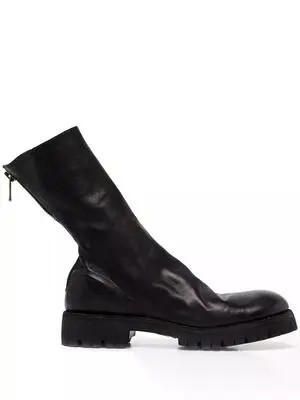 Guidi Zip-fastening Leather Ankle Boots - Black