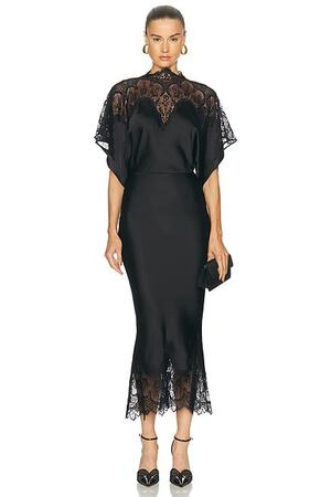 Norma Kamali Reverse Obie Midcalf Dress With Lace