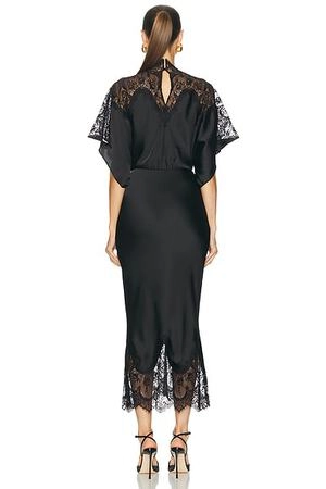 Norma Kamali Reverse Obie Midcalf Dress With Lace