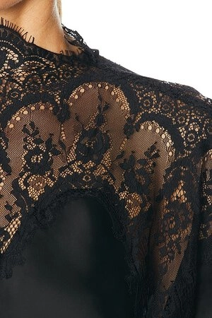 Norma Kamali Reverse Obie Midcalf Dress With Lace