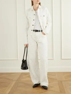 HAIKURE Double Frayed Mid-rise Barrel-leg Jeans