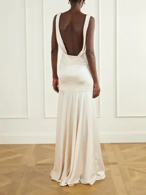 ILKYAZ OZEL Datura Draped Satin Gown