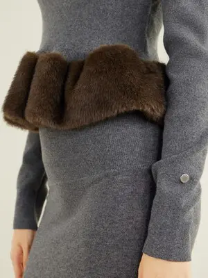 Stella McCartney Shearling-trim Wool-blend Cardigan