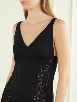 Stella McCartney Lace-trimmed Stretch-cady Mini Dress